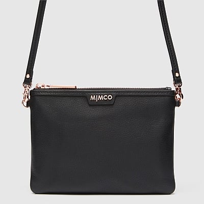 Black Rose Gold Classico Medium Pouch - Crossbody Bags | Mimco