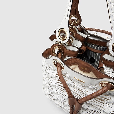 White LEATHER SELVA BUCKET BAG - Bags | Mimco