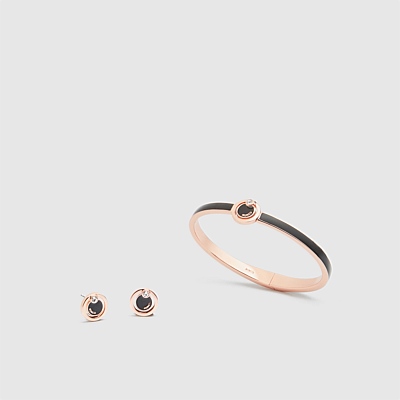Black Rose Gold twirl gift set - Stud Earrings | Mimco