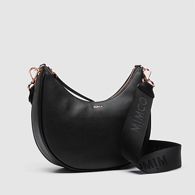 Black Rose Gold Classico Crescent Crossbody Bag - Crossbody Bags | Mimco