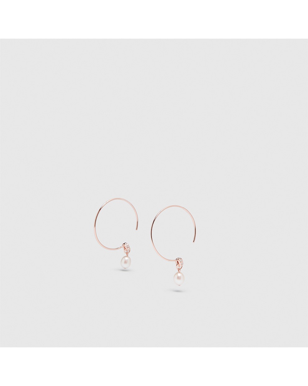 Rose Gold flash pearl hoop earrings - Hoop Earrings | Mimco