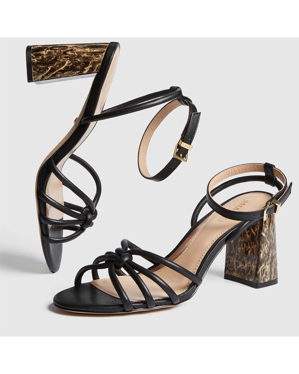 Black Dance Heeled Sandals - Shoes | Mimco