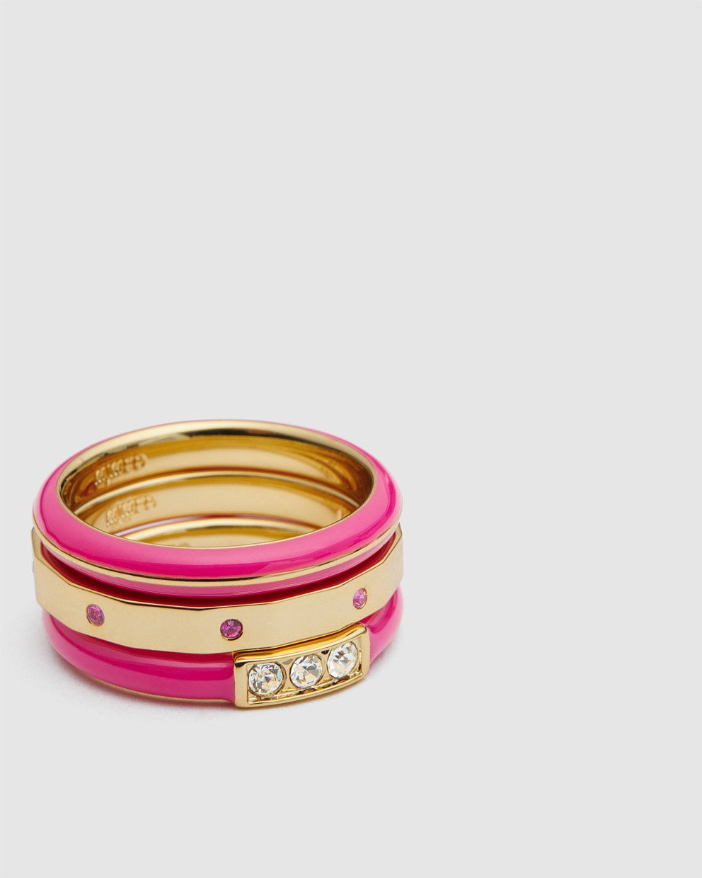 Dahlia Pink Casino Ring Stack - Rings | Mimco