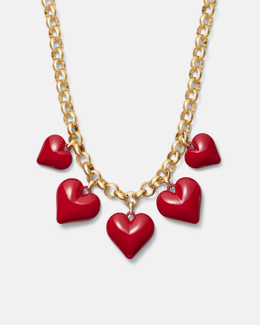Lipstick Red True Love Statement Necklace - Gold Necklaces | Mimco