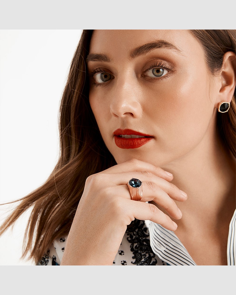 Midnight Blue Trinity Cocktail Ring - Rings | Mimco