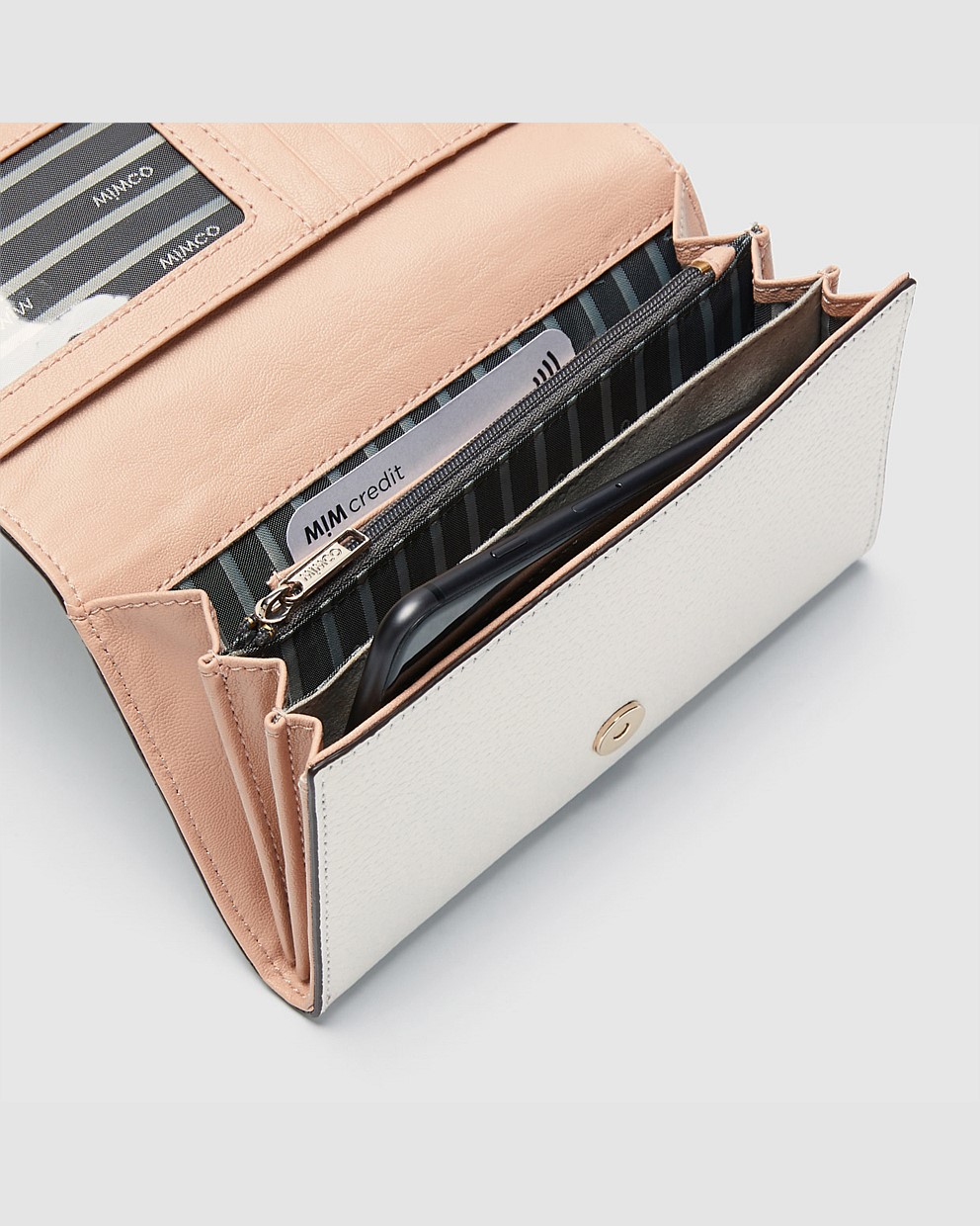 White EMBLEM EXTRA LARGE WALLET - Sale | Mimco