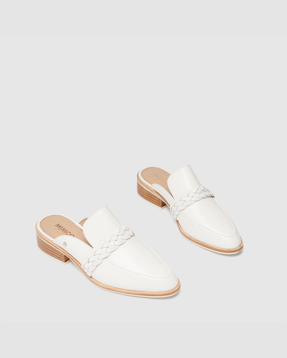 White GOSSAMER LOAFER MULE SLIDES - Shoes | Mimco