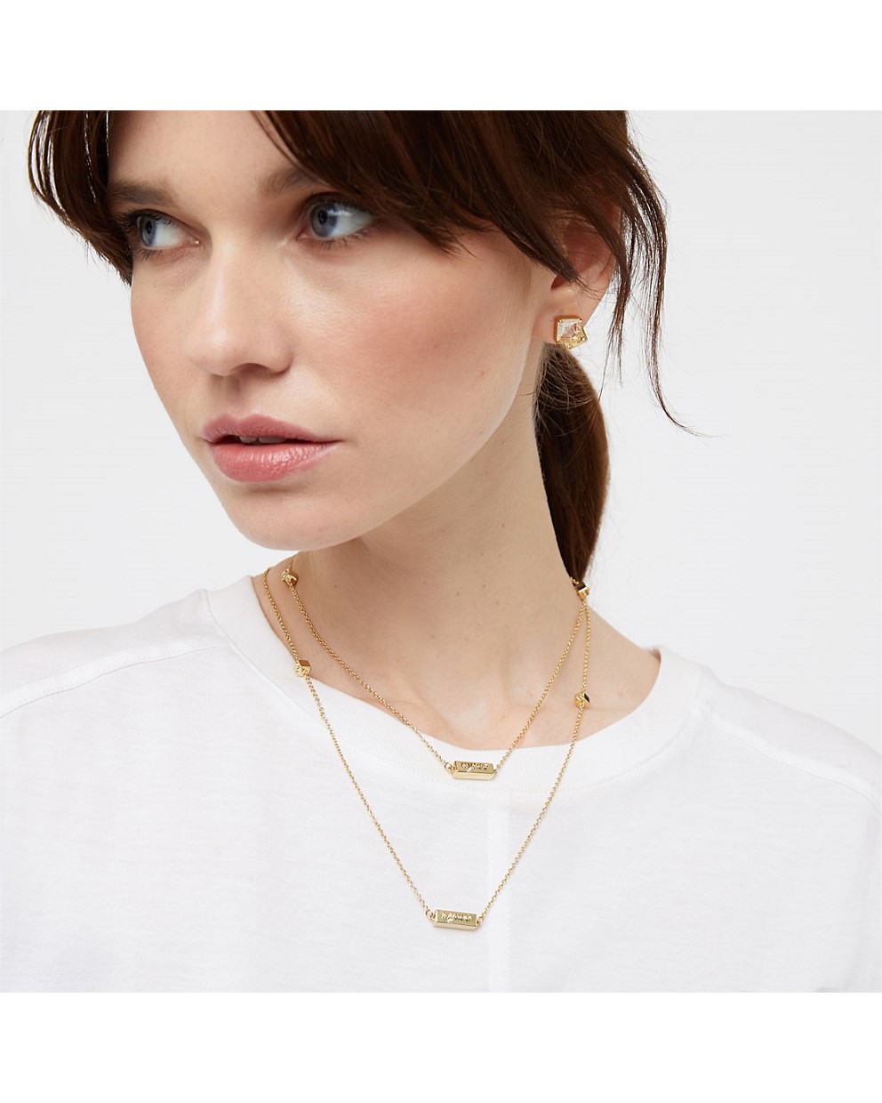 Gold STATIC LONG NECKLACE - Necklaces | Mimco