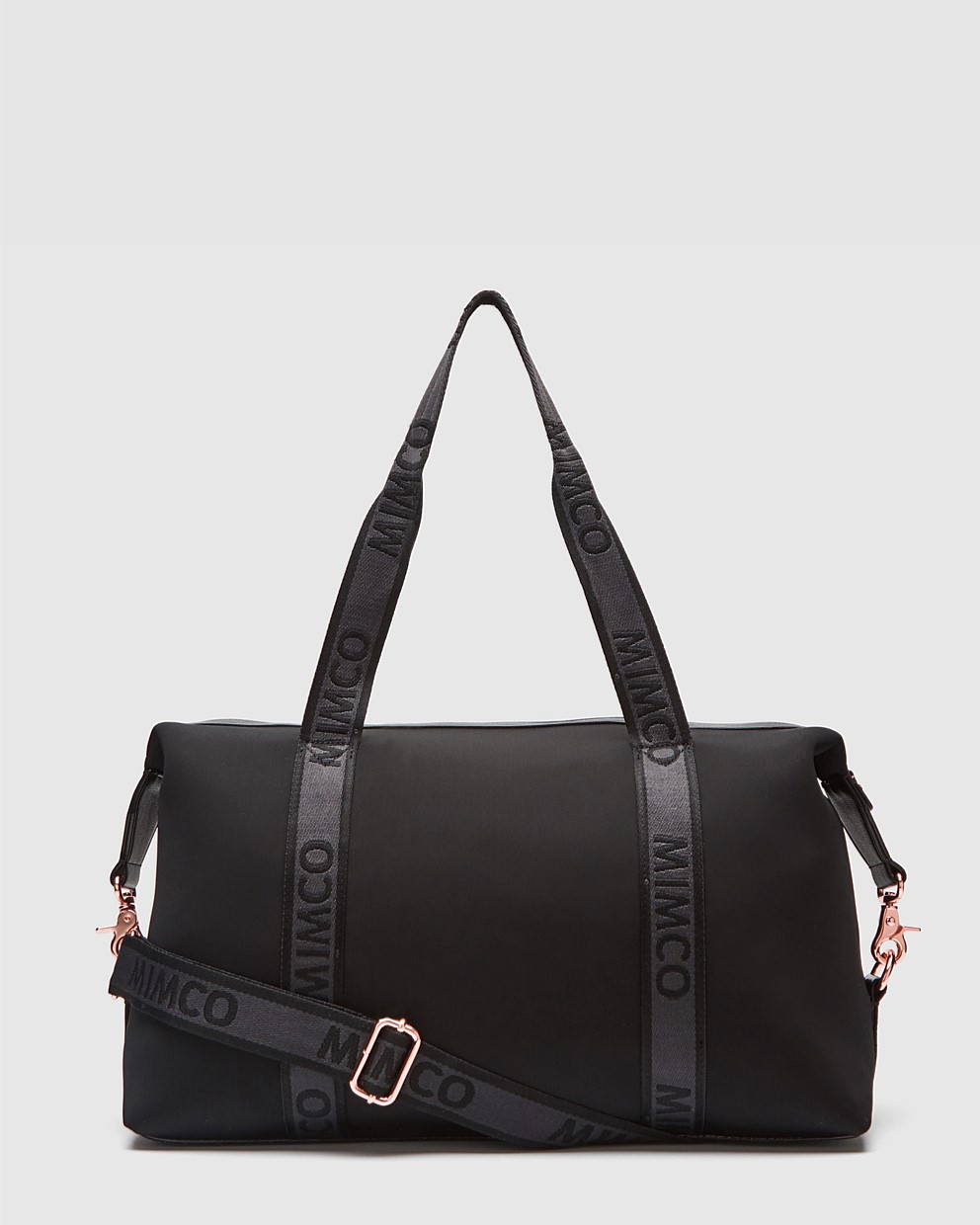 Black Rose Gold Serenity Gym Bag - Overnight Bags | Mimco