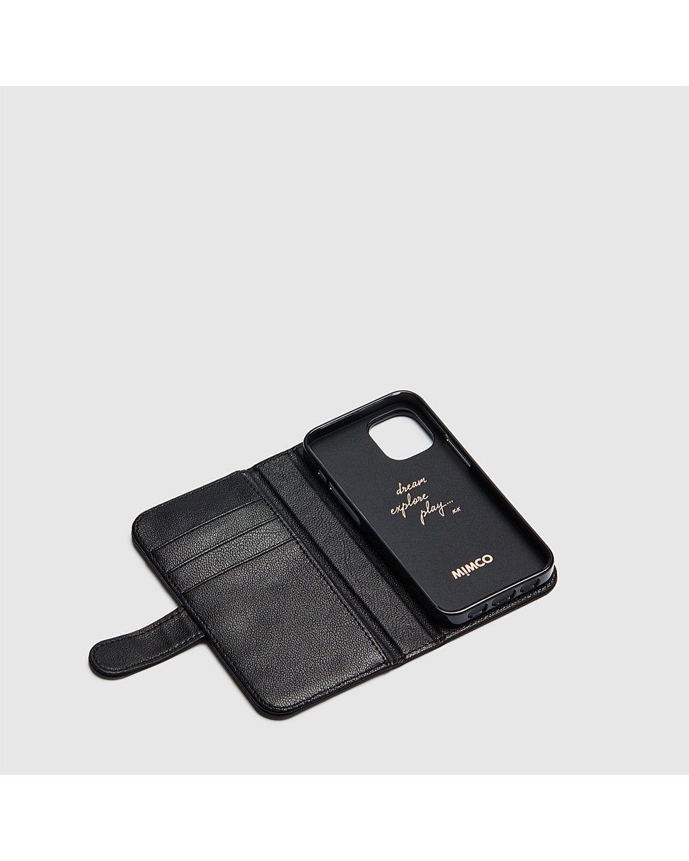 Black Rose Gold Classico Flip Case for iPhone 12 Mini - Phone Cases | Mimco