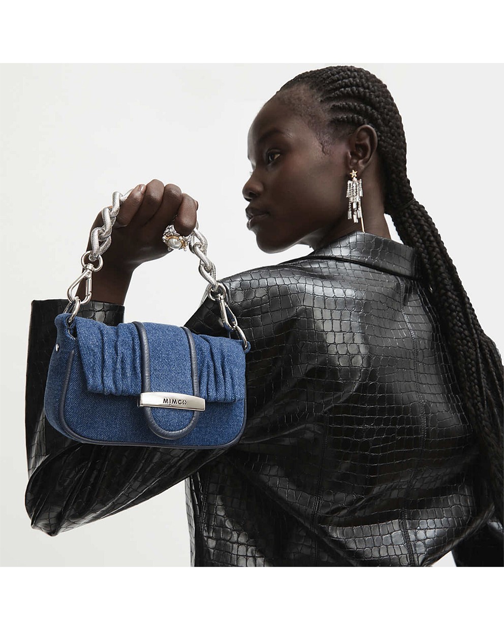 Denim Drama Mini Shoulder Bag - Clutch & Evening Bags | Mimco