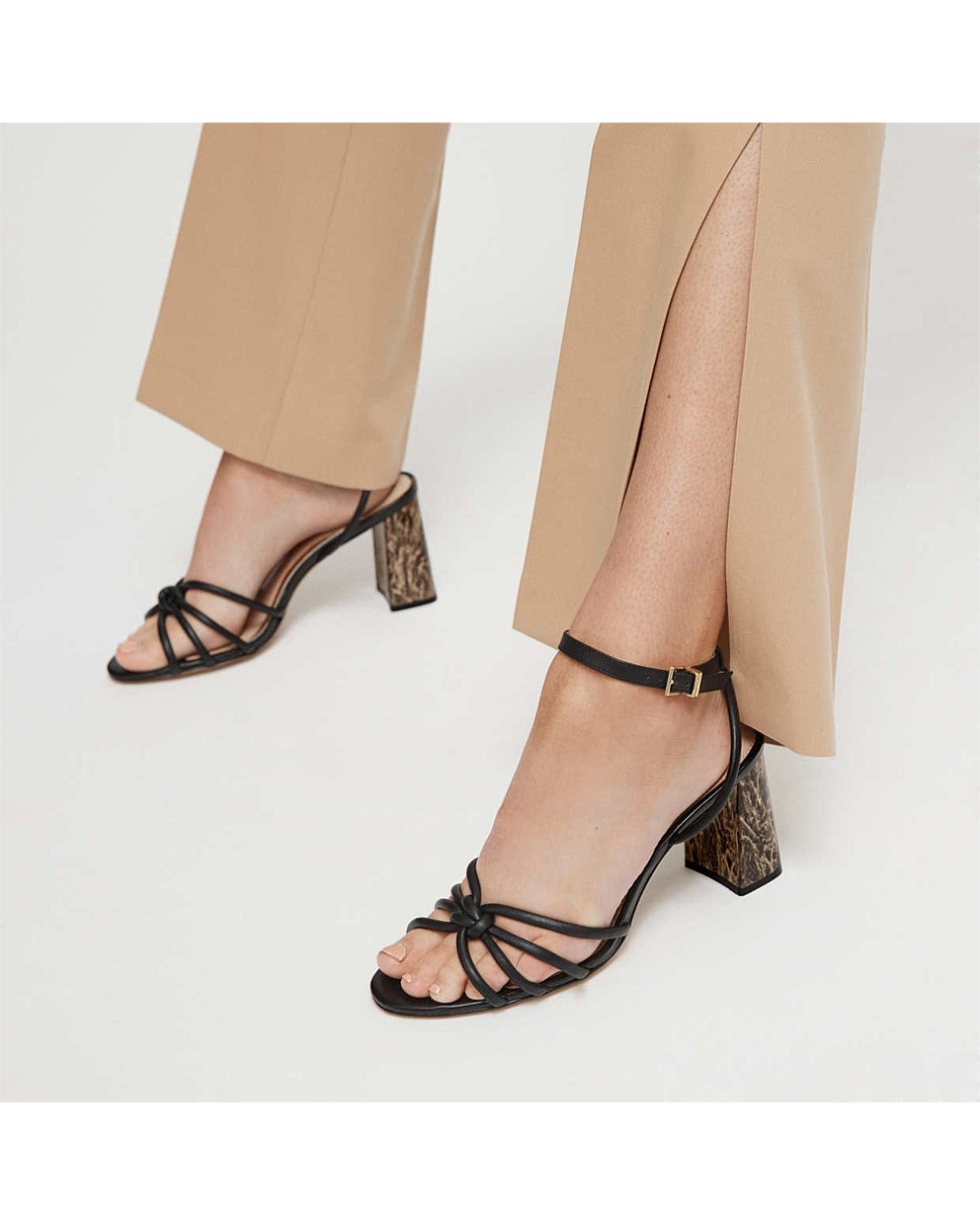 Black Dance Heeled Sandals - Shoes | Mimco