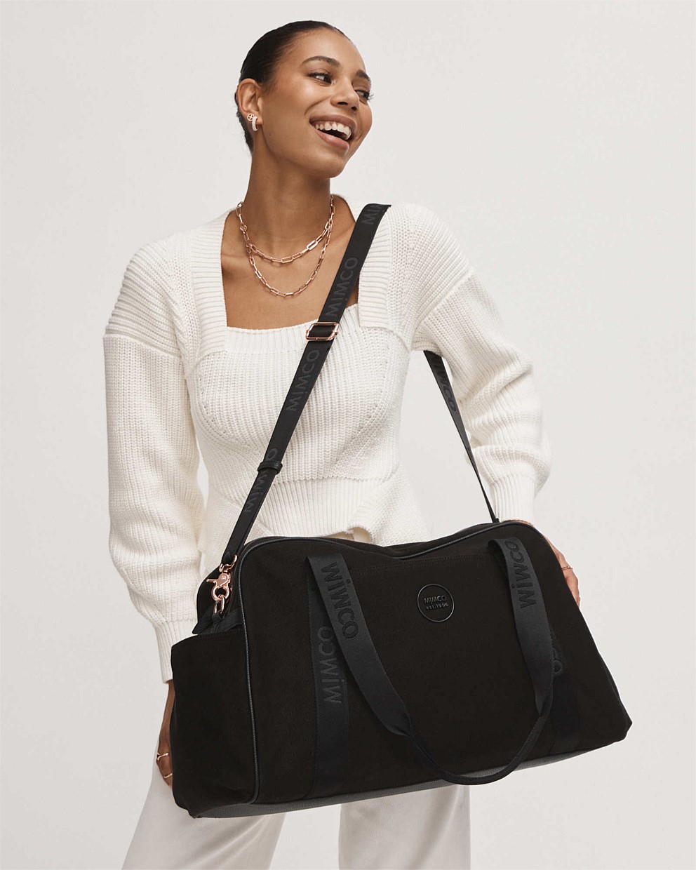 Black Rose Gold Est. 96 Weekender Bag - Bags | Mimco