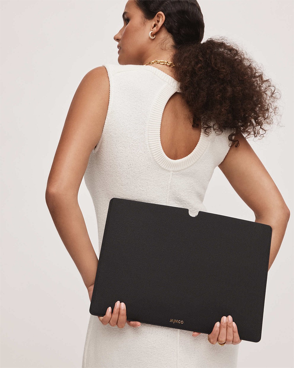 Black Light Gold Classico 16-Inch Laptop Slip Case - Sale | Mimco