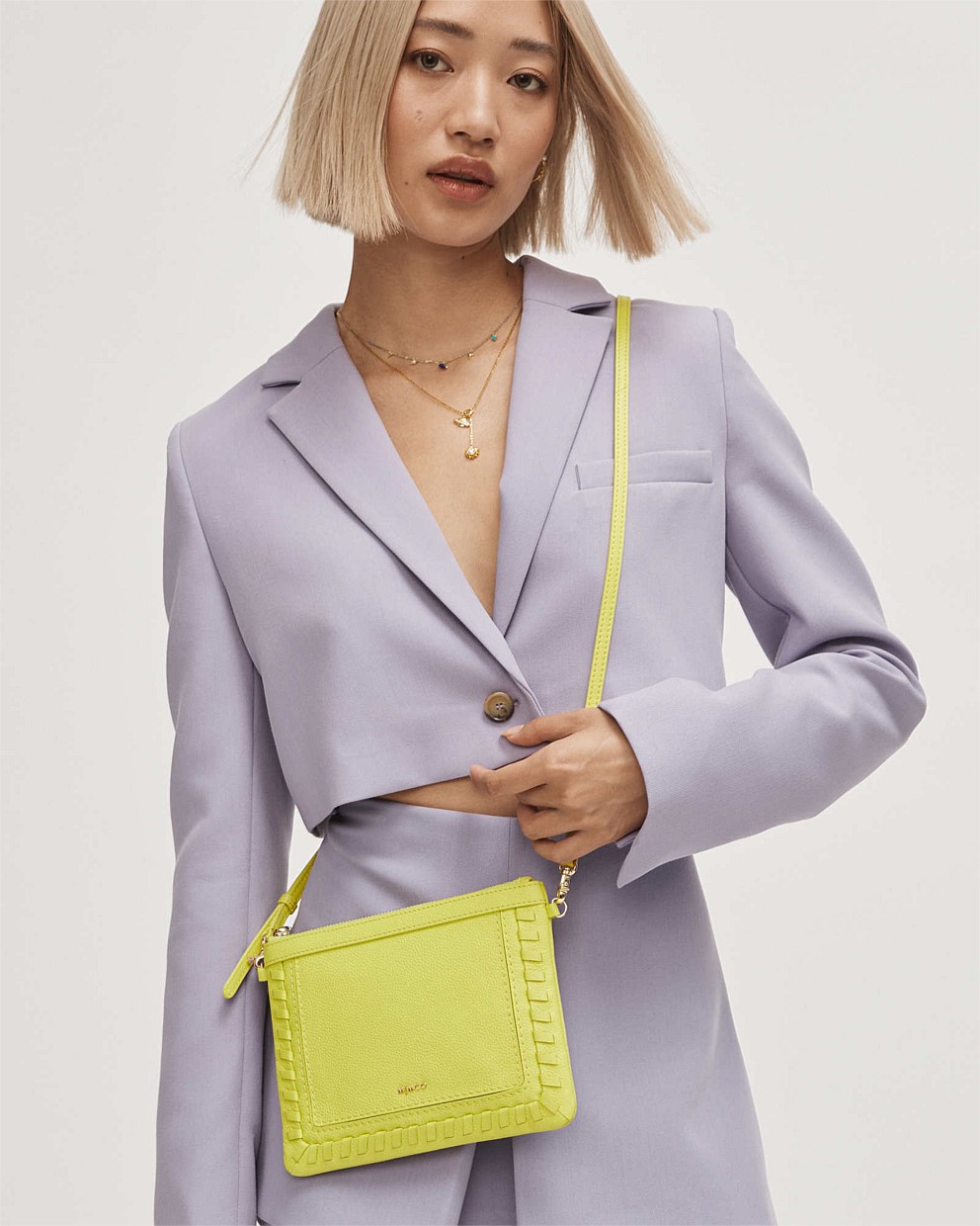 Acid Lime Piazza Medium Crossbody Pouch - Pouches | Mimco