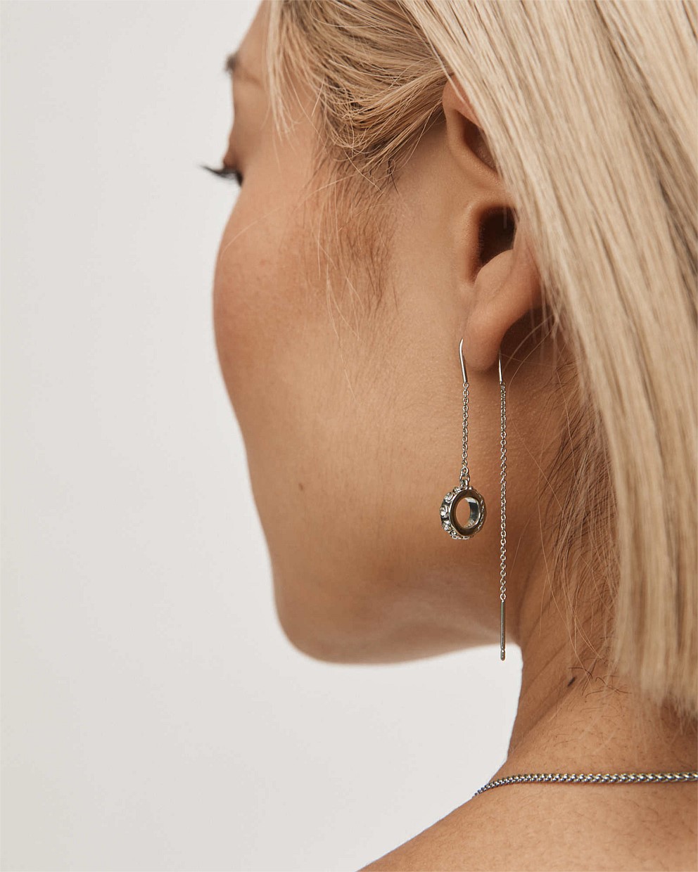 Silver Halo Thread Earrings - Jewellery | Mimco