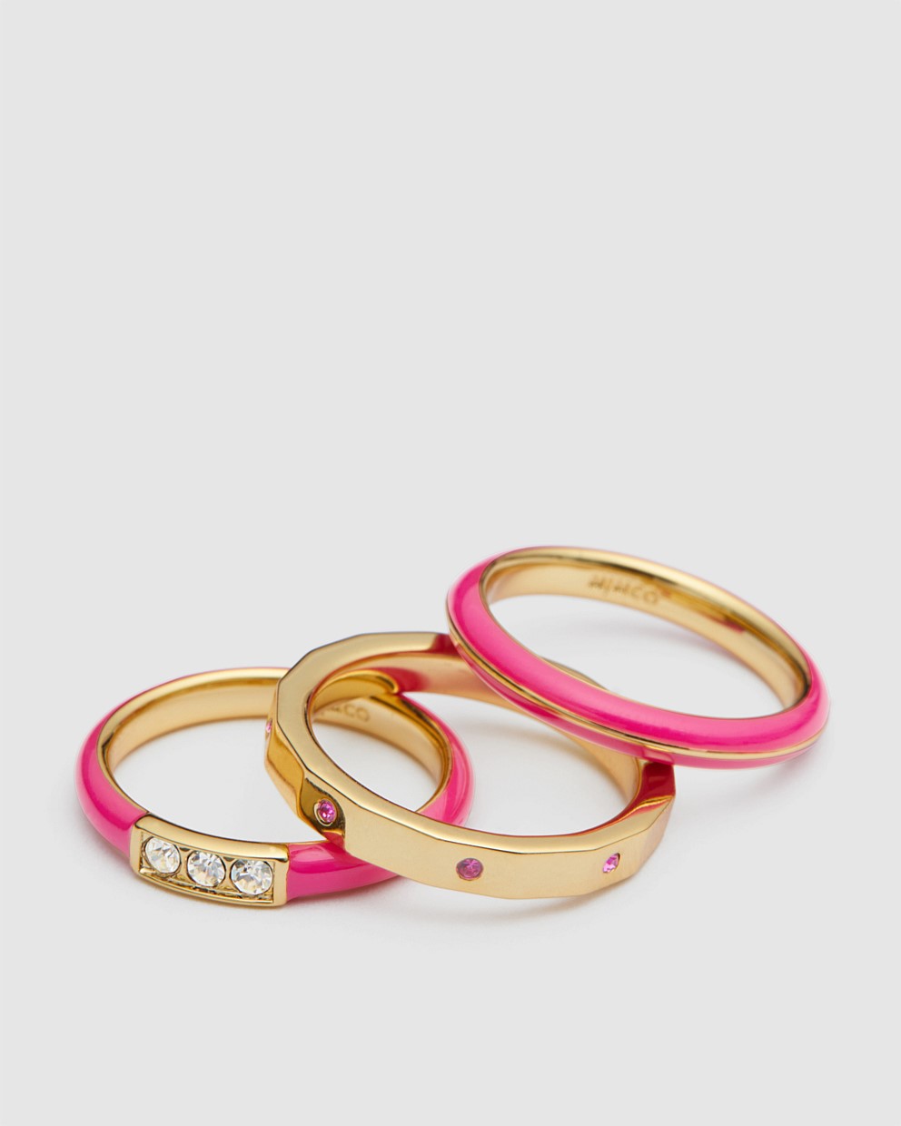 Dahlia Pink Casino Ring Stack - Rings | Mimco