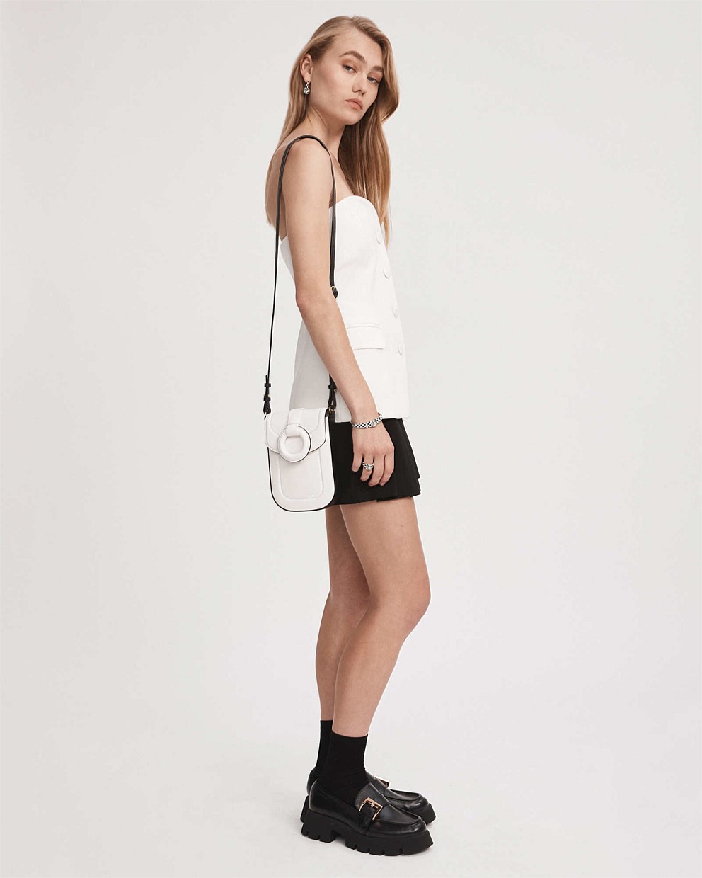 White Mod Phone Crossbody Bag - Crossbody Bags | Mimco
