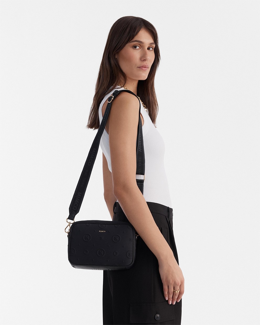 Black Light Gold Flashback Neoprene Crossbody Bag - Bags | Mimco