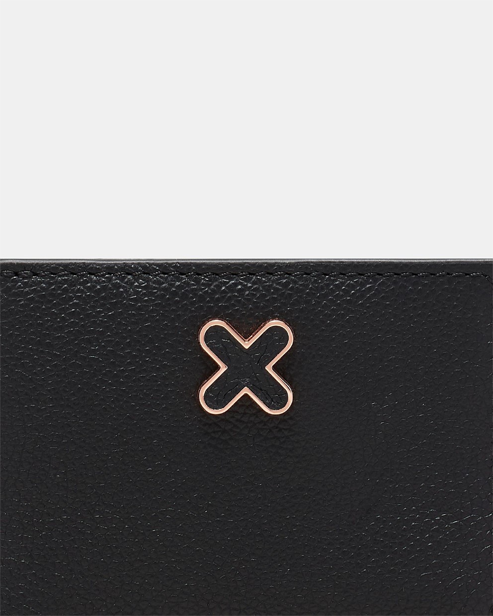 Black Rose Gold Hendrix Card Wallet - Wallets | Mimco